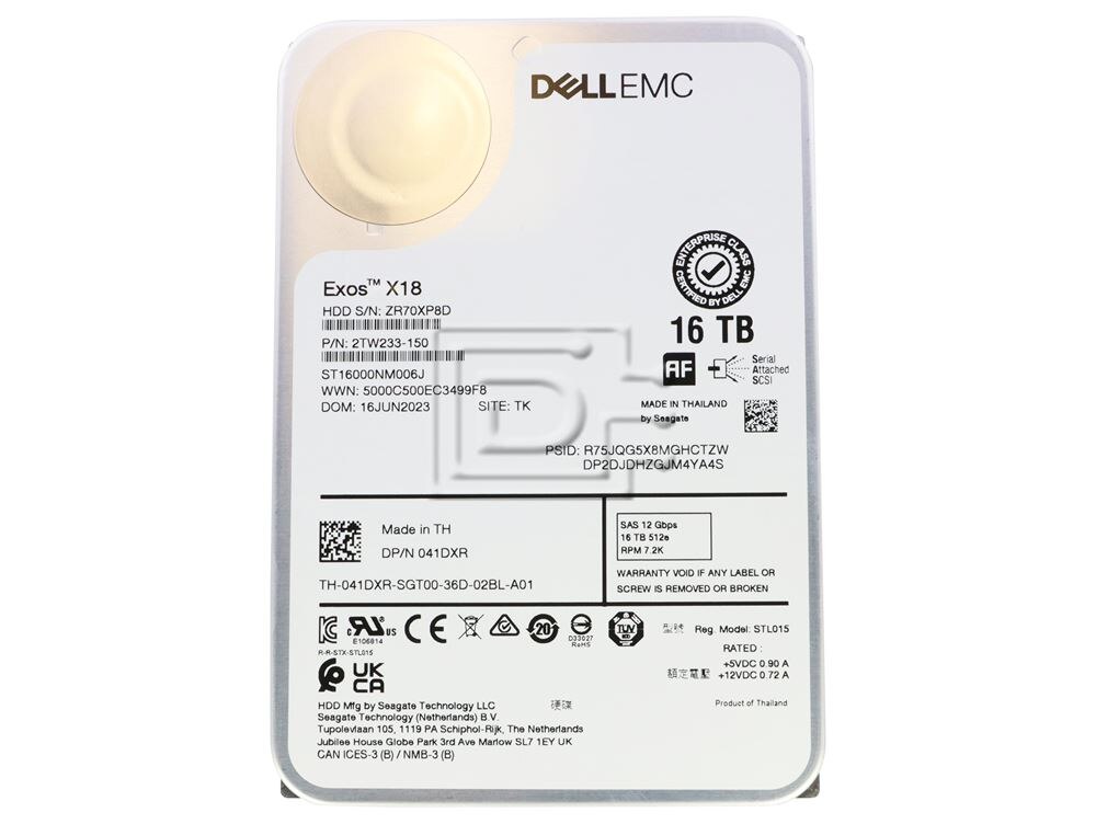 هارد استوریج دل 16TB NL SAS 12G 7.2K 041DXR – سرور دل | سرور و ذخیره ...